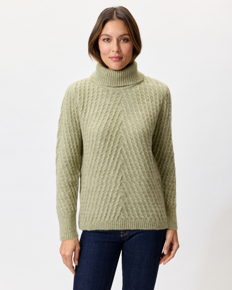 LEICHTER PULLI MIT ROLLKRAGEN - grün | Egü