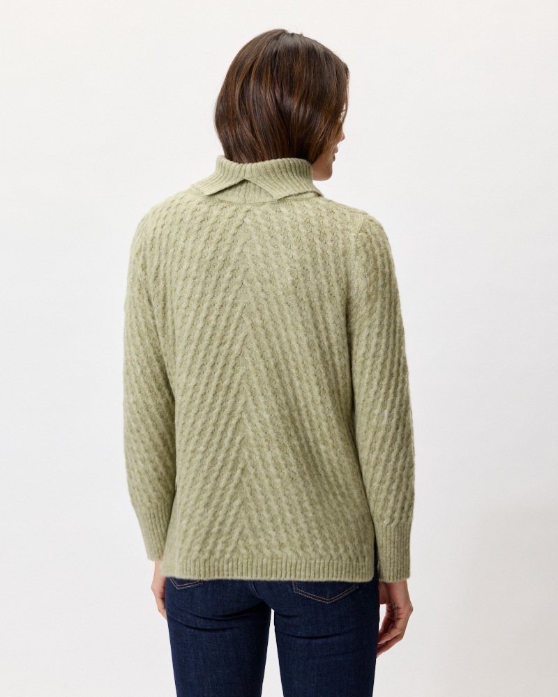 LEICHTER PULLI MIT ROLLKRAGEN - grün | Egü