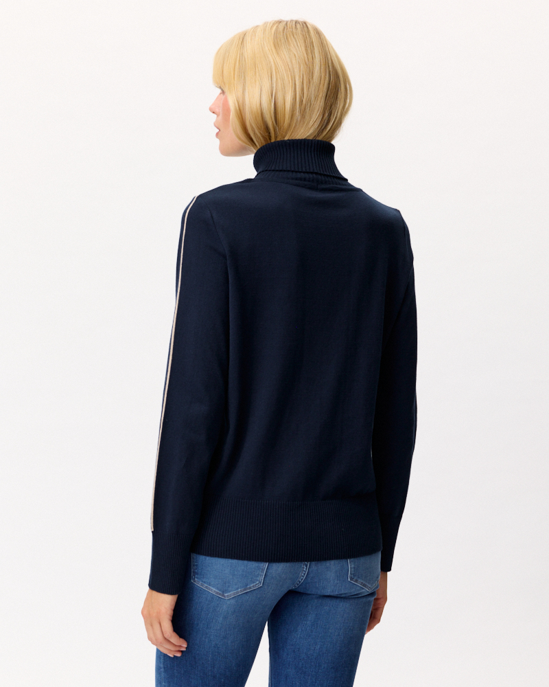 GERADER ROLLKRAGEN-PULLI - dunkelblau | Egü