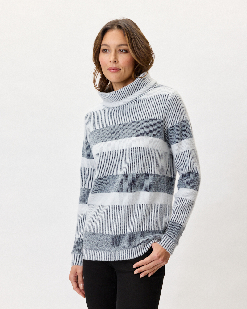 PULLI MIT HALSFERNEM ROLLKRAGEN - mehrfarbig/gemustert | Egü