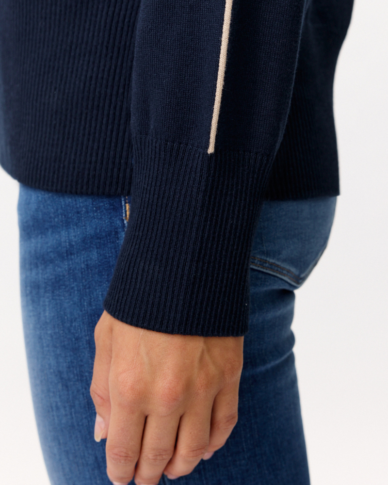 GERADER ROLLKRAGEN-PULLI - dunkelblau | Egü